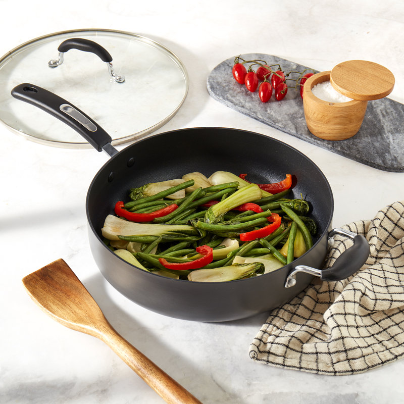 Denmark Tools for Cooks 6-Quart Nonstick Hard-Anodized Aluminum Jumbo Cooker Sauté Pan, Gray ...